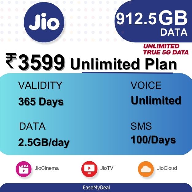 Jio 3599 Unlimited Recharge Plan | Jio 3599 Plan Detail